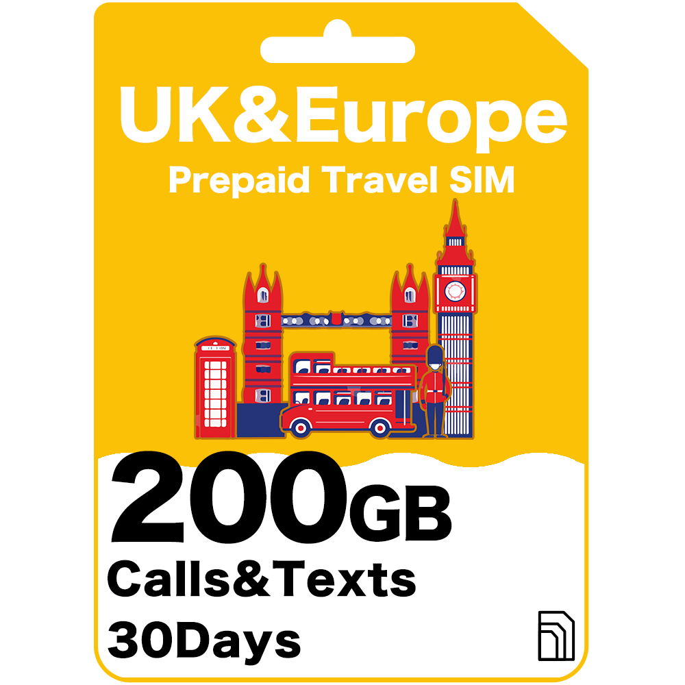 UK & Europe Travel SIM Card - 12GB Data | From $26.50 | Three UK